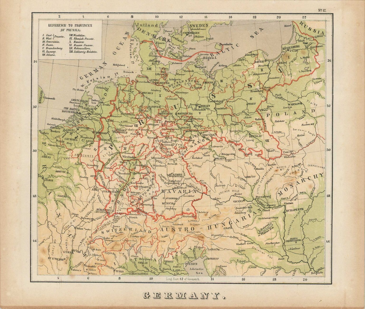 Royal Relief Atlas of All Parts of the World 1885 - Germany - Art ...