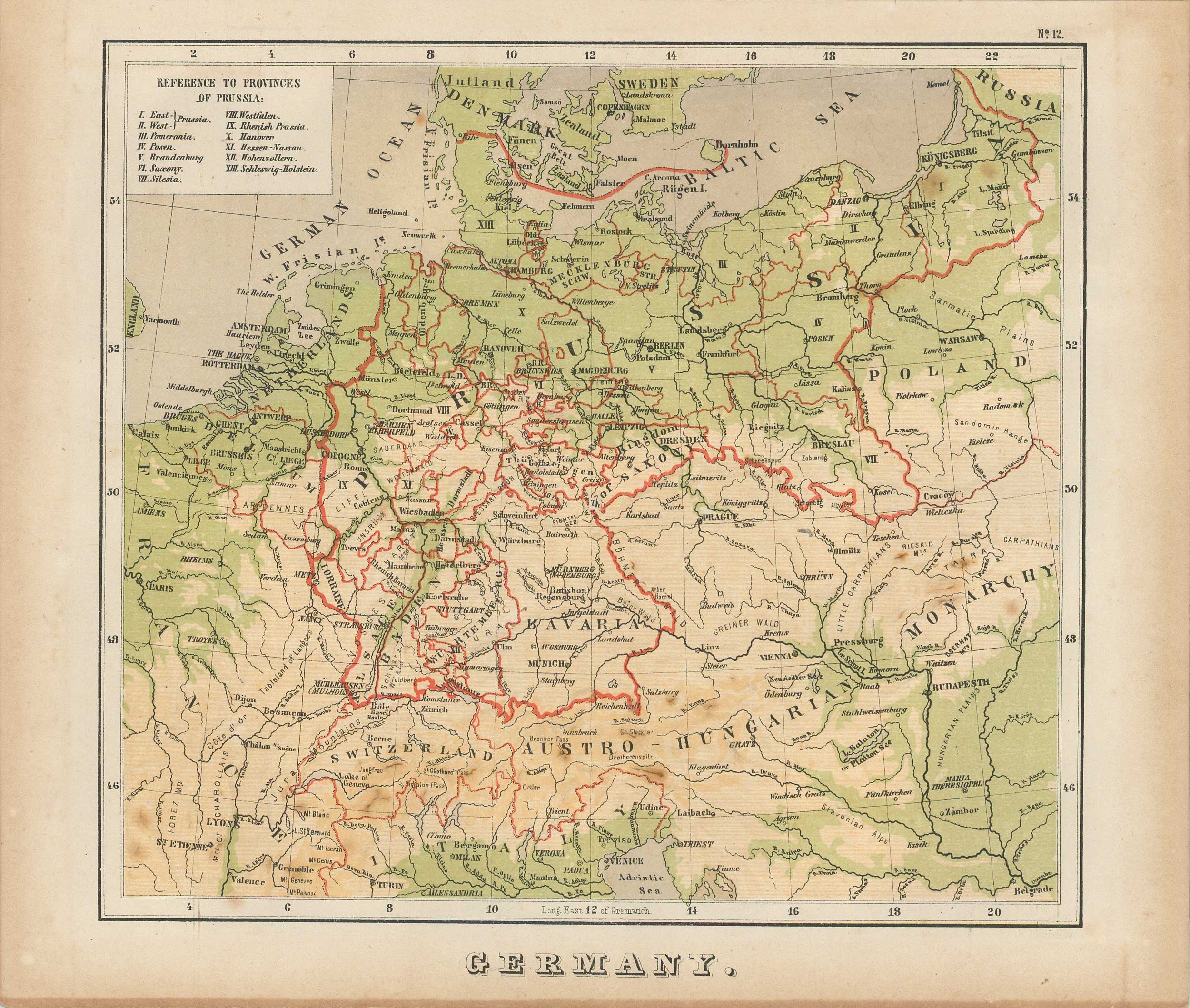 Royal Relief Atlas of All Parts of the World 1885 - Germany - Art ...