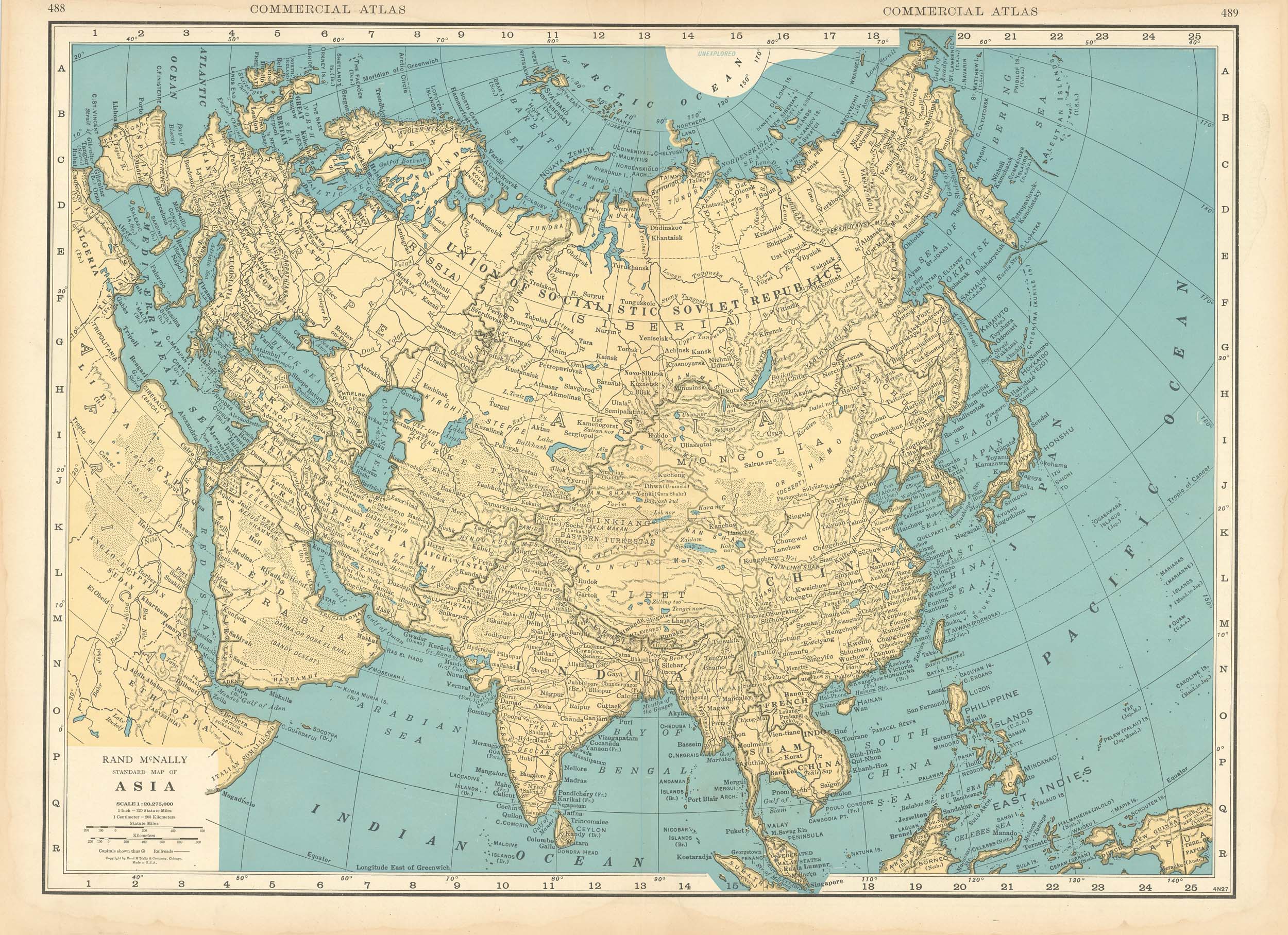 McNally's 1928 Map of Asia DO NOT SELL - Art Source International
