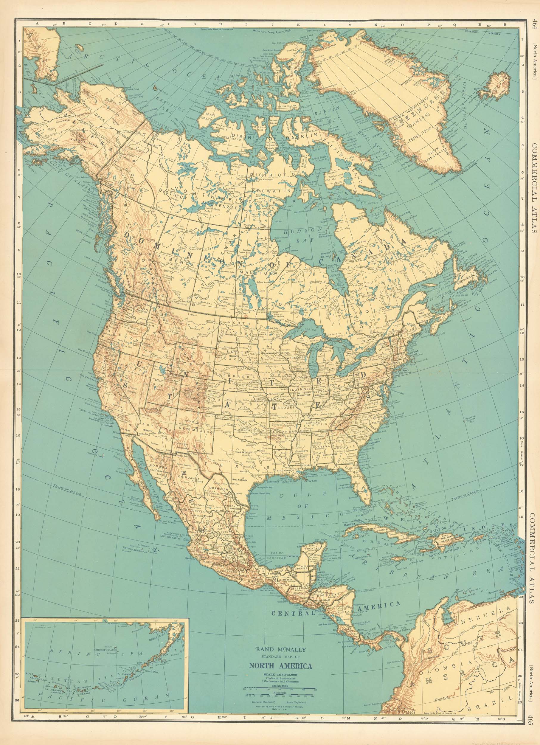 McNally's 1928 Map of North America - Art Source International