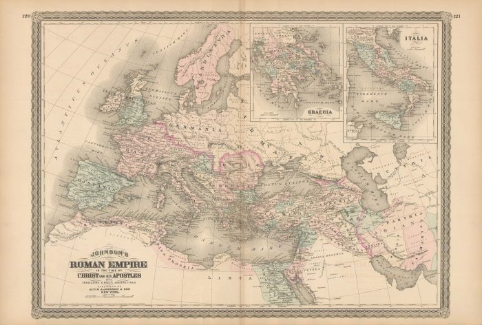 Johnson's 1880 Map of the Roman Empire in the Time of Christ and His ...