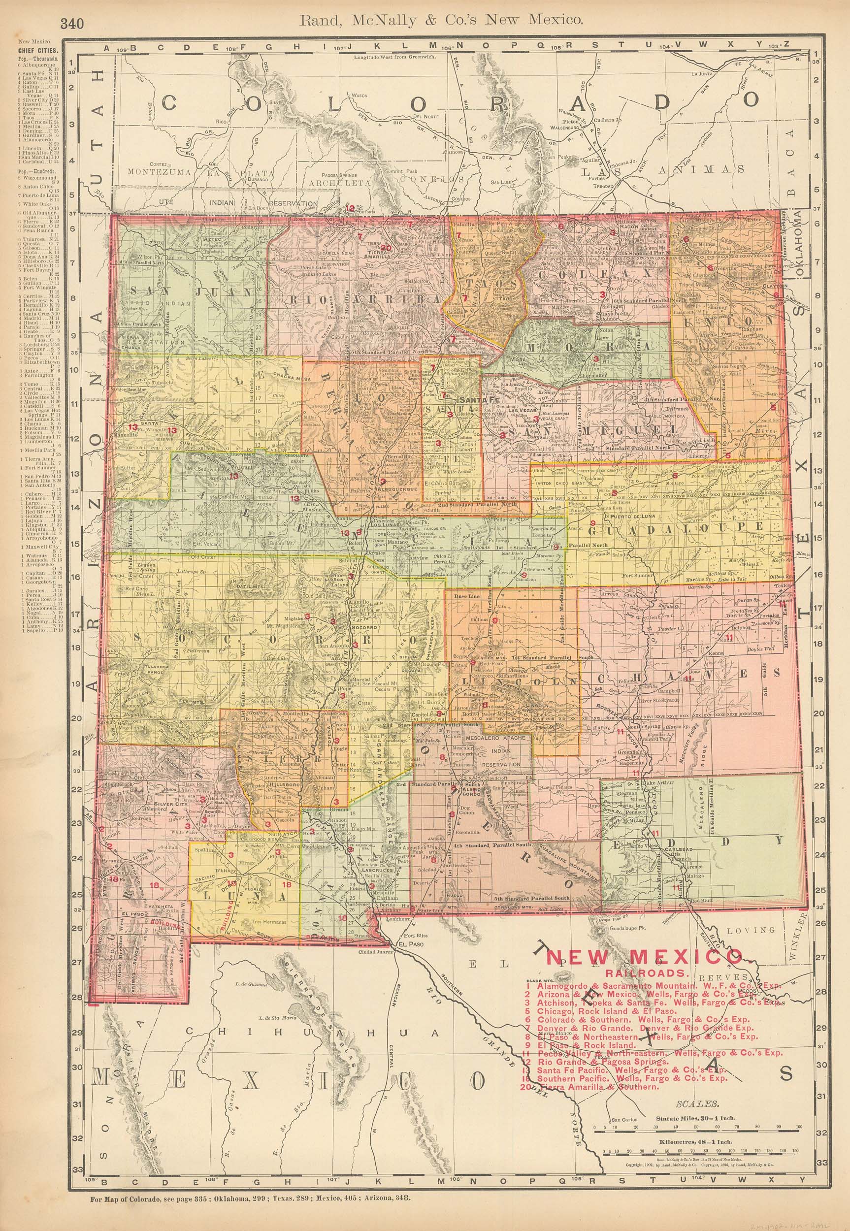 McNally's 1902 Map of New Mexico - Art Source International