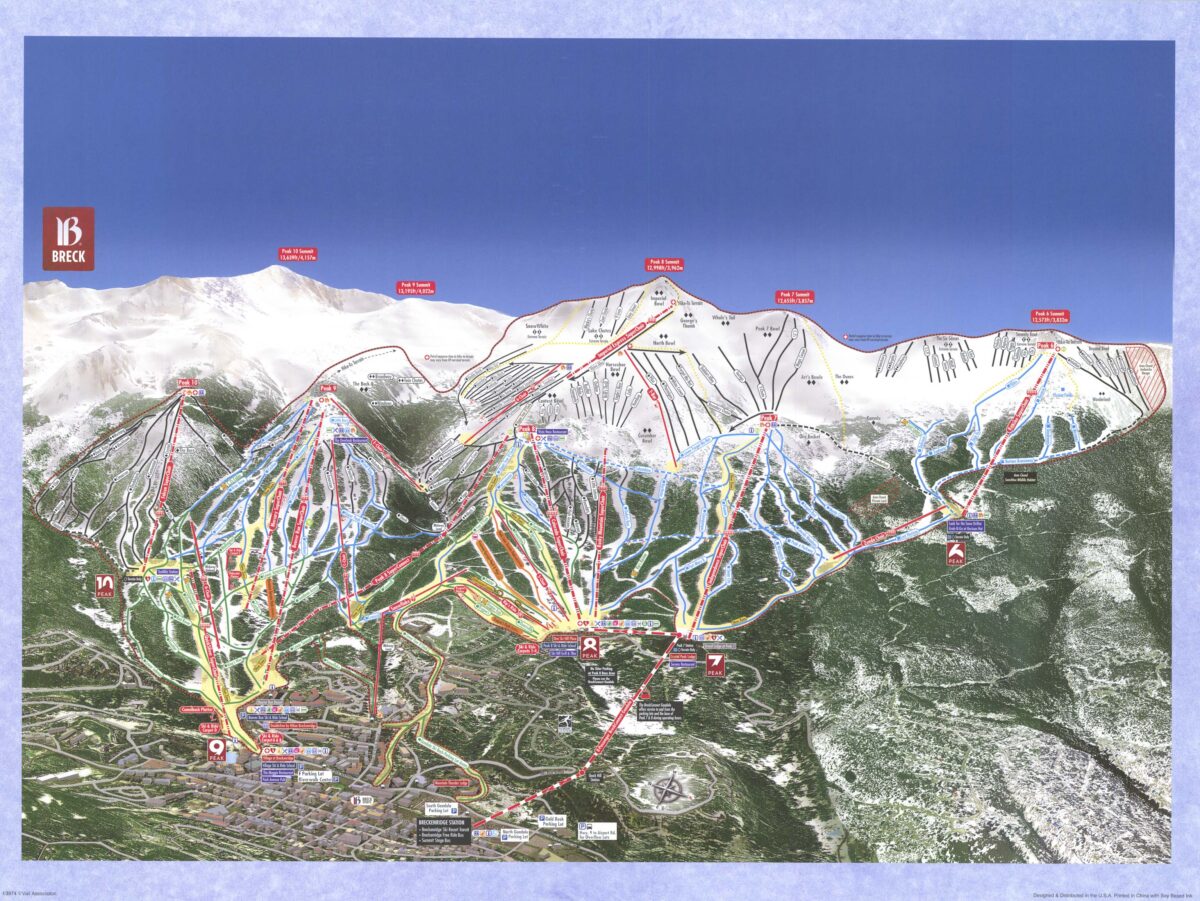 Breckenridge Trail Map, Poster - Art Source International