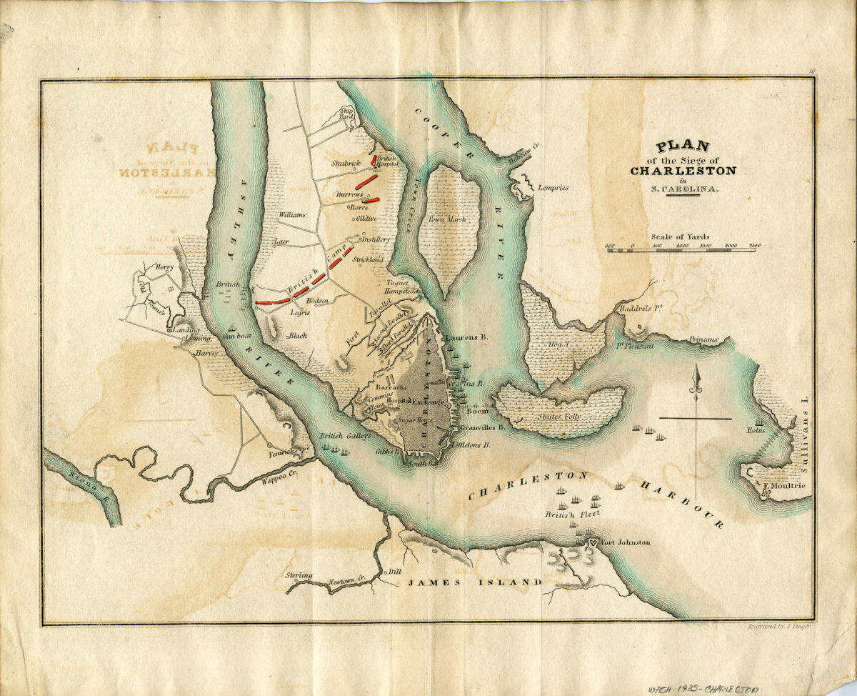 Revolutionary War Map, Plan of the Siege of Charleston, South Carolina ...
