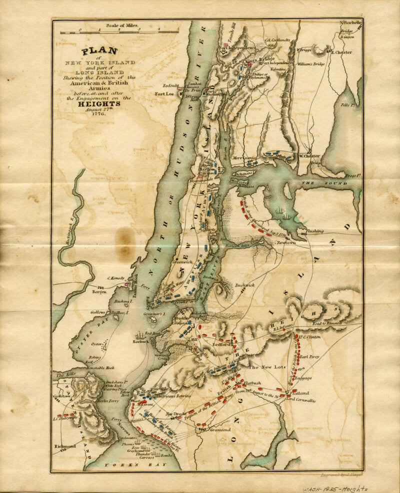 Revolutionary War Map, Plan of New York Island(City) and part of Long ...